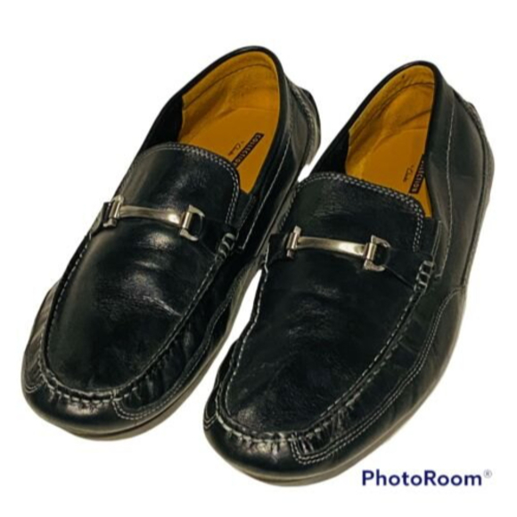 Clarks | Shoes | Clarks Mens Size 3 Driving Loafer Shoes Black Moc Toe ...